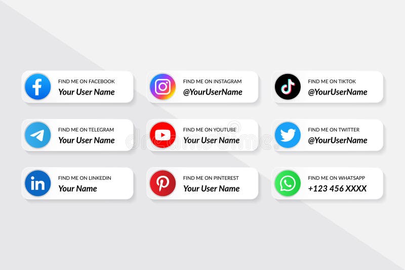 Modern Social Media Lower Third Icons Collection Template Editorial ...