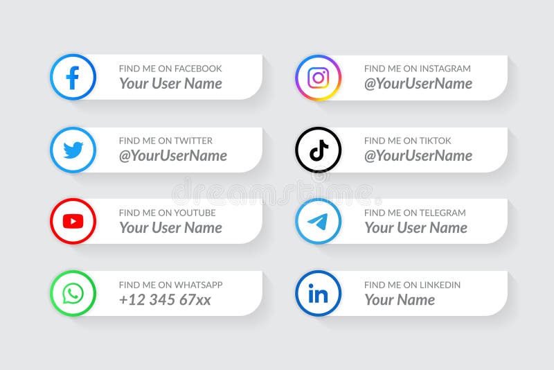 Modern Social Media Lower Third Icons Collection Template Editorial ...
