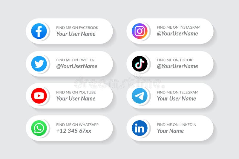 Modern Social Media Lower Third Icons Collection Template Editorial ...