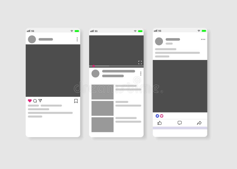 Social Page Feed Blank Stock Illustrations – 688 Social Page Feed Blank ...