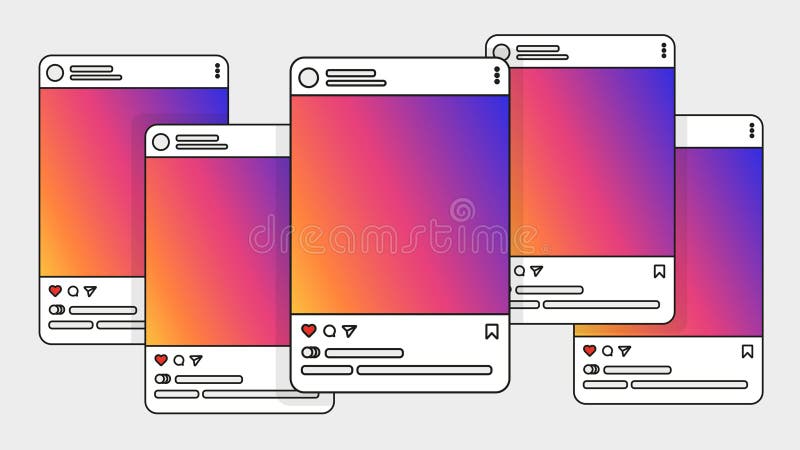 Modern Social Media Post Interface Design Stock Vector - Illustration ...