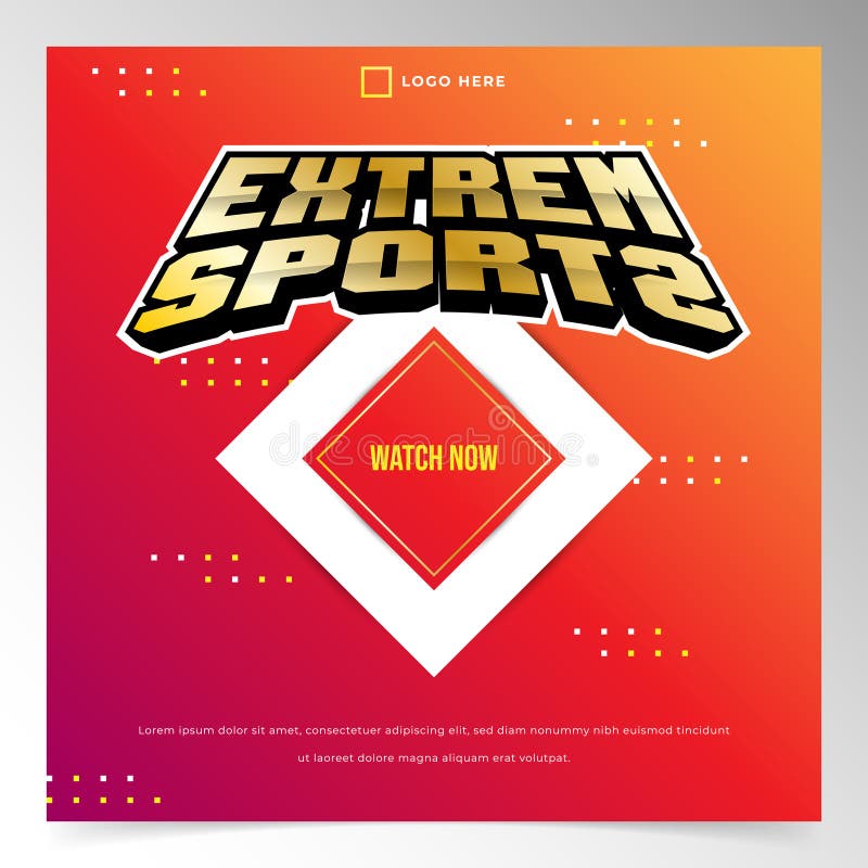 Modern Social Media Template Design for Sports Stock Vector ...