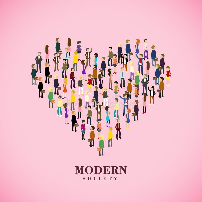 Modern society concept stock vector. Illustration of girl - 58405412