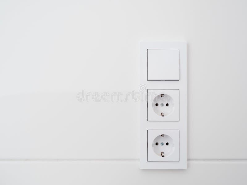 Modern Sockets in the Wall. Stock Photo - Image of electrical, plug ...