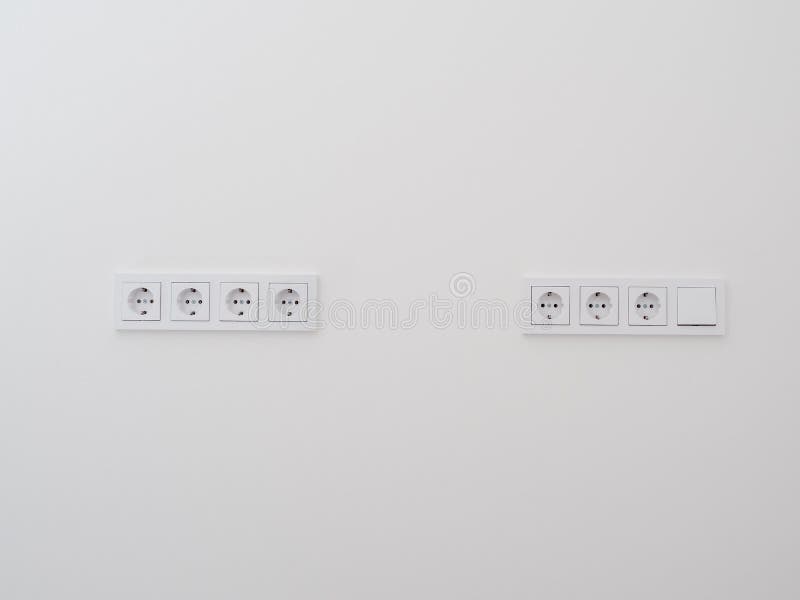 Modern Sockets in the Wall. Stock Image - Image of supply, outlet ...