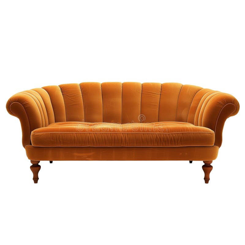 Modern Sofa in White Color Isolated on White or Transparent Background ...