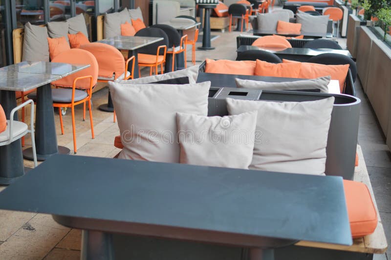 Modern Sofa at Coffee Shop for Relaxing Stock Image - Image of cozy ...