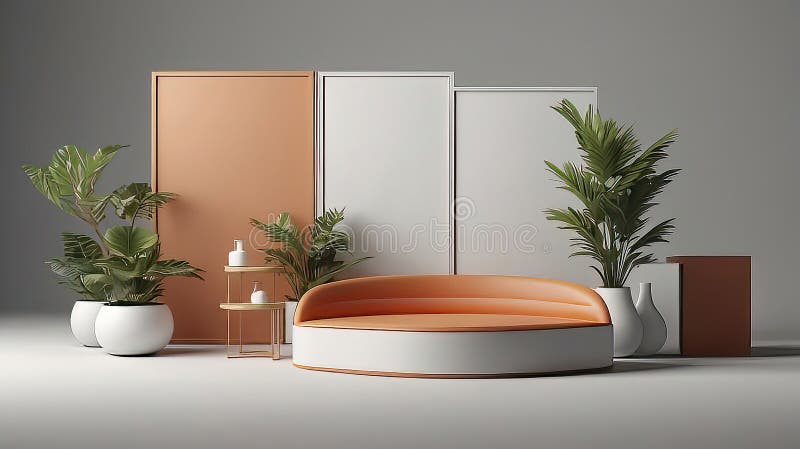 Modern Softness in Contemporary Interior Design Stock Illustration ...