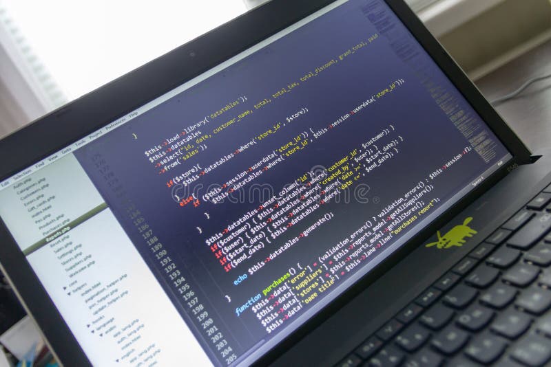 Modern Software Development Background: Nice Looking Laptop with ...