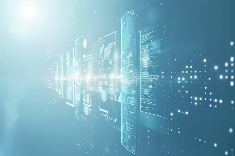 Futuristic User Interface Design Showcasing an Advanced Software ...