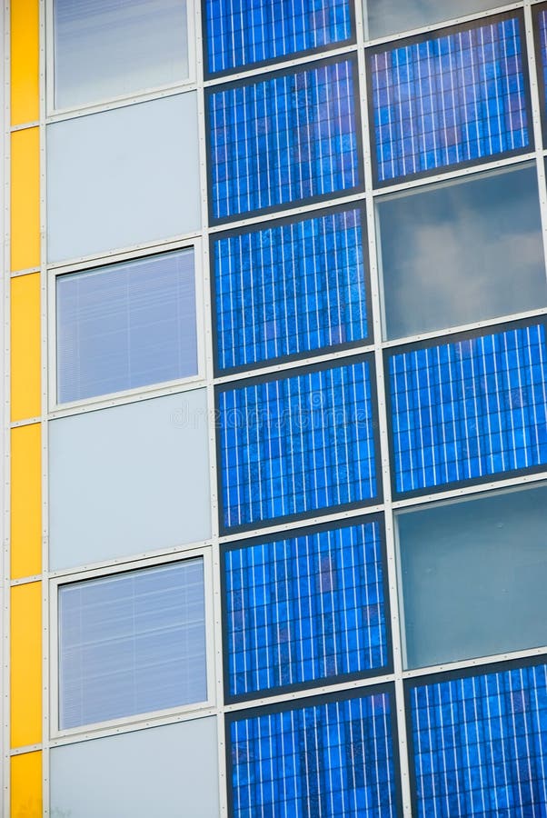 Modern Solar Cell at a Facade Stock Photo - Image of electrical, cell ...