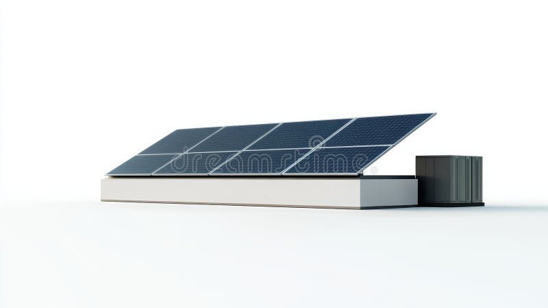 Modern Solar Energy System with Panels and Storage Unit on White ...