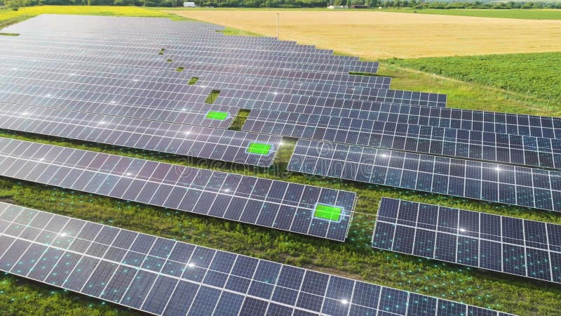 Modern Solar Farm. the Concept of a Modern Solar Farm. Visualization of ...