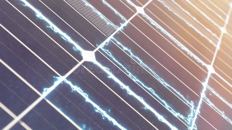 Solar Panel Close-up. the Concept of a Modern Solar Farm. Visualization ...