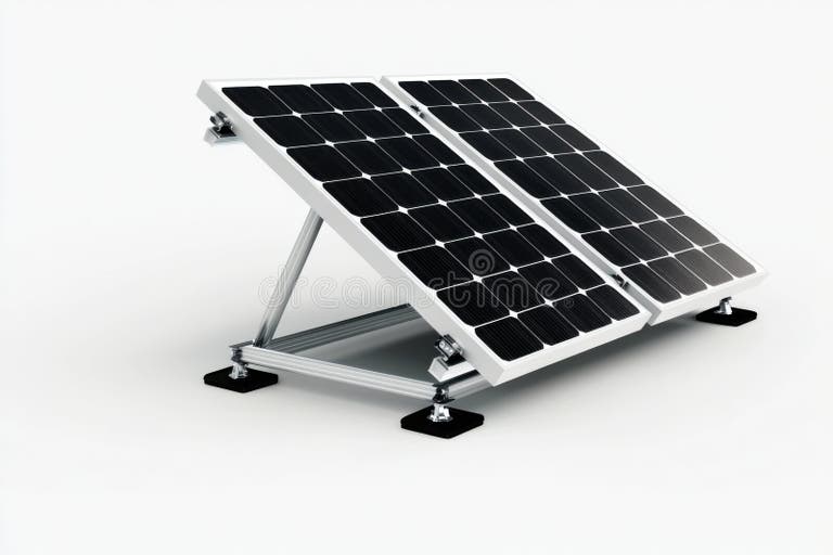 Modern Solar Panel Array on Adjustable Mount with Clean Minimalist ...