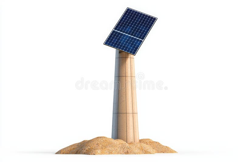 A Modern Solar Panel Installation on a Sandy Surface Symbolizing ...