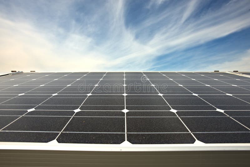 Modern solar panels stock photo. Image of clouds, roof - 19479430