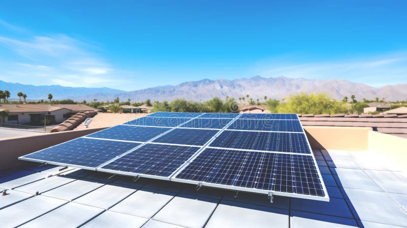 Modern Solar Panels Installed on a Residential Rooftop. Integration of ...