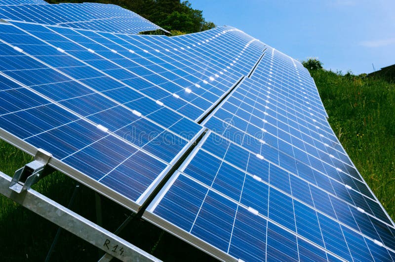 Modern solar panels stock image. Image of reflection - 233110987