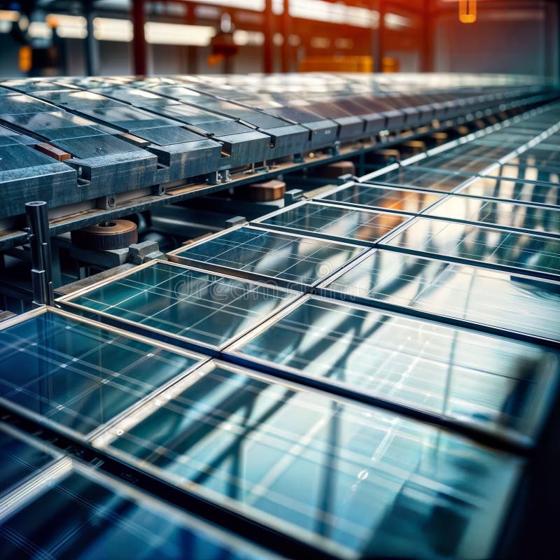 Modern Solar Panels Reflecting Sky and Sustainability, Generative Ai ...