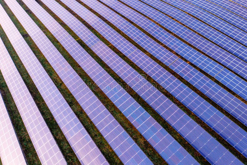 Modern Solar Park from Above in the Sun Stock Photo - Image of clean ...