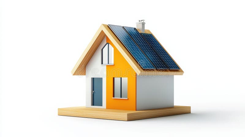 Modern Solarpowered House Model on Display Stock Illustration ...