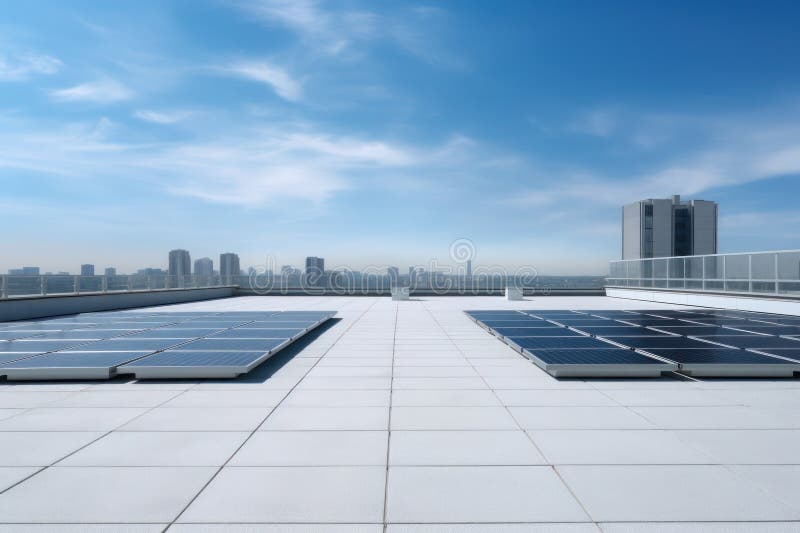 Modern Solar Rooftop Buildings with Ai Generated Stock Illustration ...