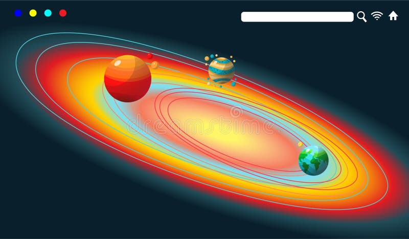 Modern Solar System Background Illustration Design with Beautiful ...