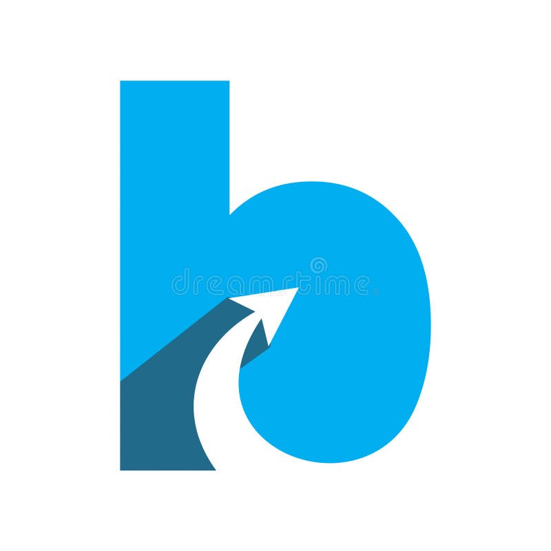 Solid Blue Letter B Color Shape Arrow Line Logo Design Stock ...