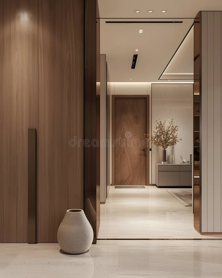 Modern Solid Wood Trim in Elegant Interior Design Generative AI Stock ...