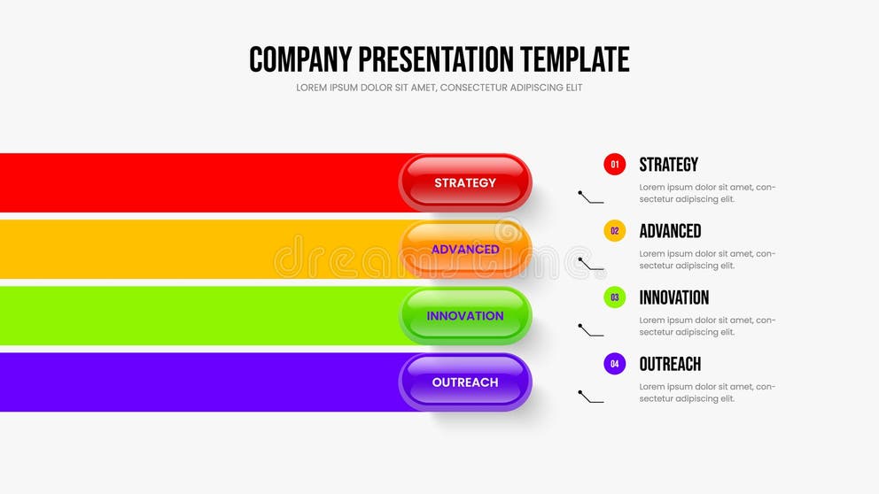 Visual Growth Four Step Diagram Presentation Layout Stock Vector ...