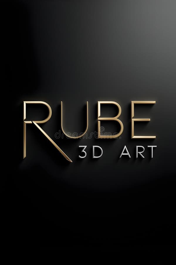 RUBE 3D Art Logo stock illustration. Illustration of line - 336654400