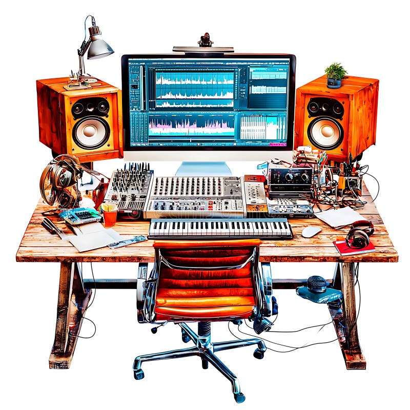 Modern Soundproof Recording Studio Setup Stock Illustration ...
