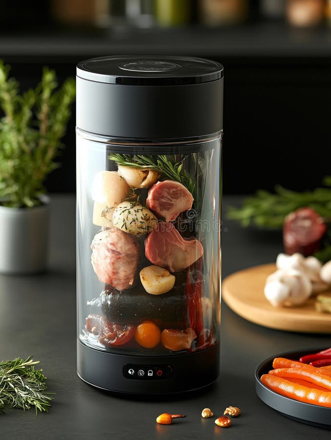 Innovative Sous Vide Machine with Fresh Ingredients Ready for Cooking ...