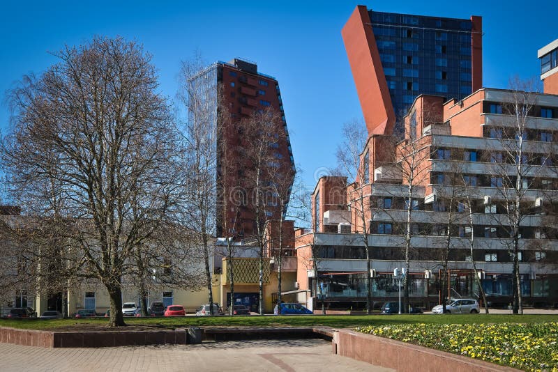 Modern and Soviet Buildings in Klaipeda, Lithuania on Sunny Early ...