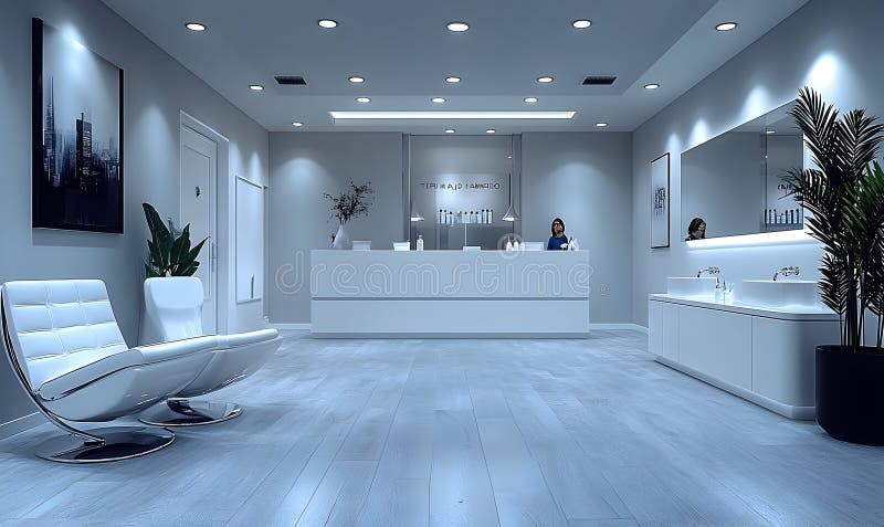 Modern Clinic Reception Area Stock Illustration - Illustration of ...