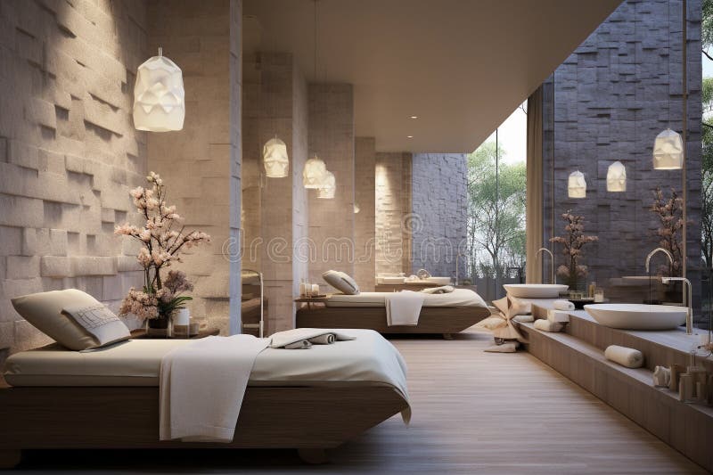 Modern Spa Salon. the Interior of the Spa Salon Stock Illustration ...