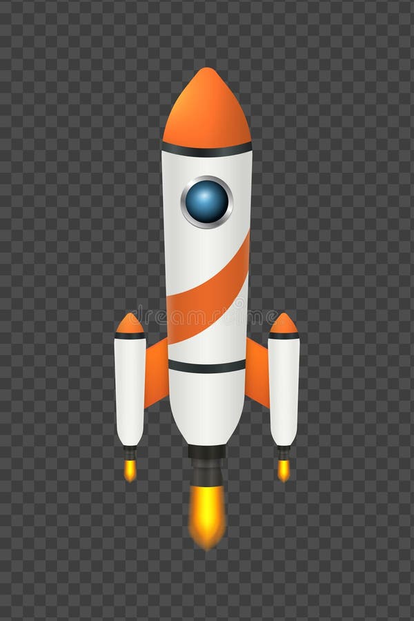 Modern Space Rocket with Two Thrusters Flying in Space, Illustration ...