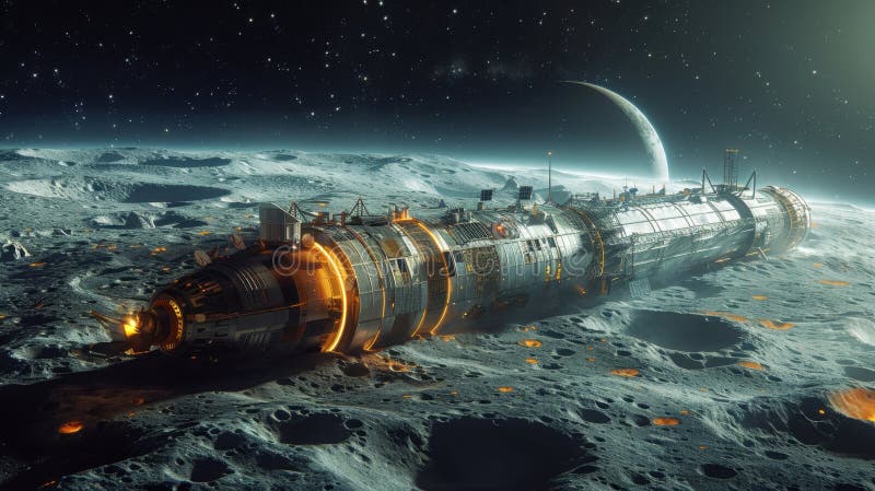 A Modern Space Station on the Moon. the Station of the Future on ...