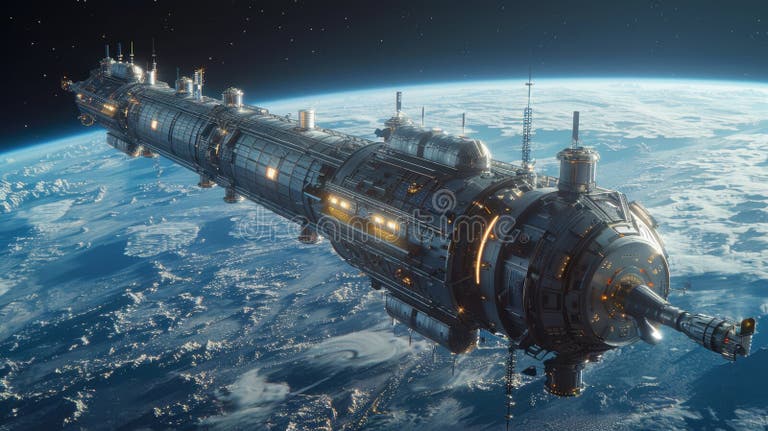 A Modern Space Station on the Moon. the Station of the Future on ...