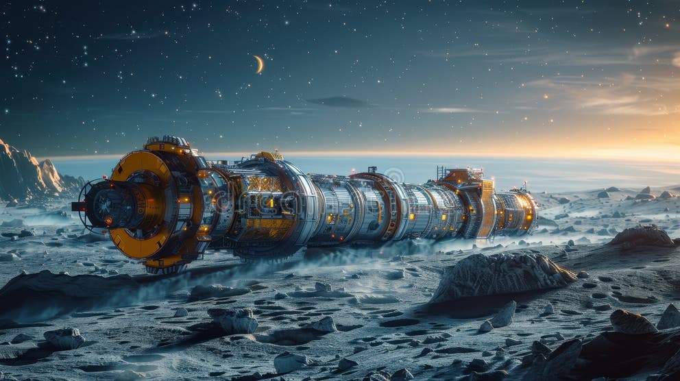 A Modern Space Station on the Moon. the Station of the Future on ...