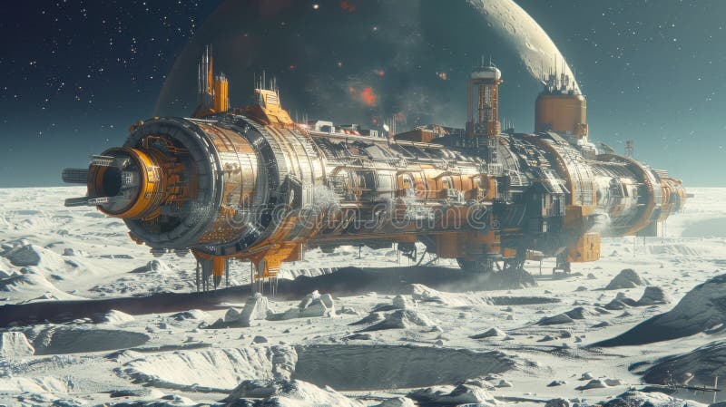 A Modern Space Station on the Moon. the Station of the Future on ...