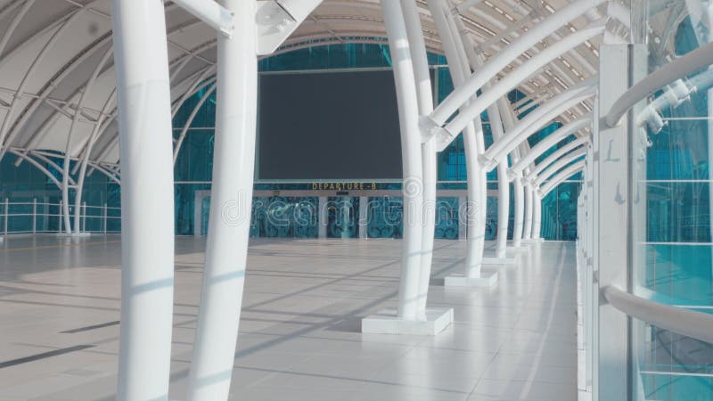 Modern Spacious Interior with Glass and White Columns Stock Video ...