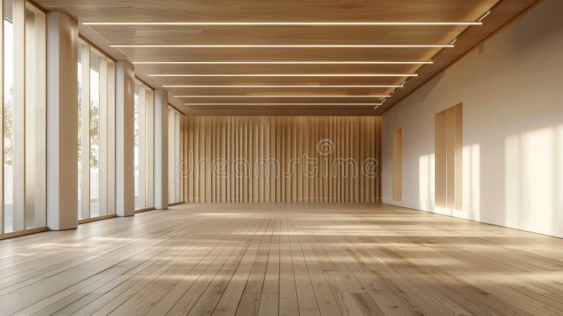 Modern Spacious Interior with Wooden Accents - Generative AI Stock ...