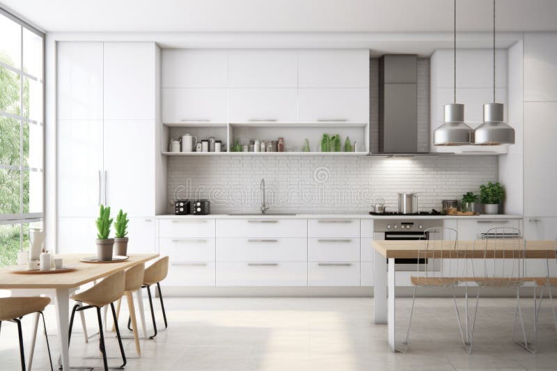 Modern Spacious Kitchen Interior Design with Elegant Decor ...