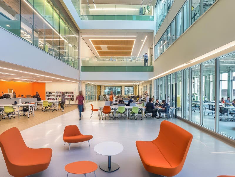 Modern Office Greenery Vibrant Orange Accents Stock Photos - Free ...