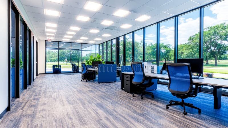 Modern Spacious Office Interior Design Open Plan Office Natural Light ...