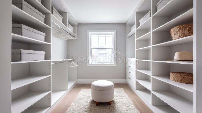 Modern Spacious Walk Closet Offering Clean Organized Storage Space ...