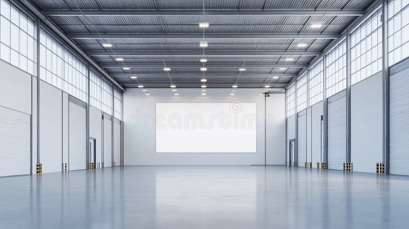 Contemporary, Roomy Warehouse with White Walls, Loading Docks, and a ...