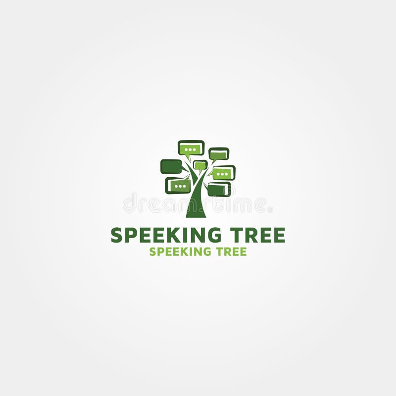 Modern Speaking Tree Vector Logo Design Stock Vector - Illustration of ...